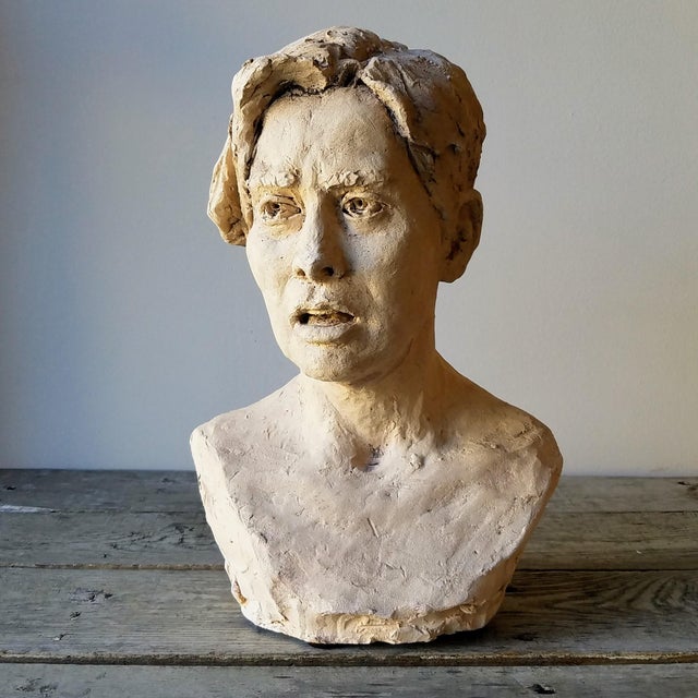 'Evening News' Kiln Fired Clay Sculpture by Kerry French | Chairish