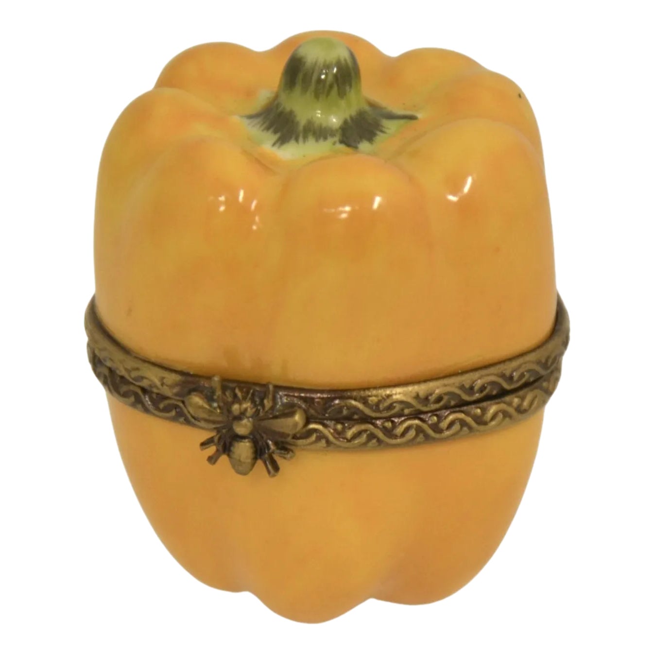 Limoges Yellow Pepper Accent Box | Chairish