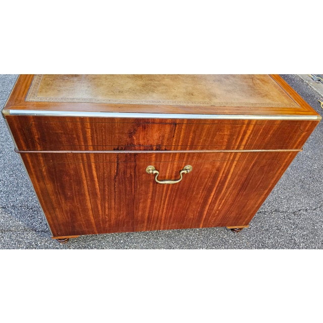 Vintage Baker Furniture Collector's Edition Campaign Style Leather Top ...