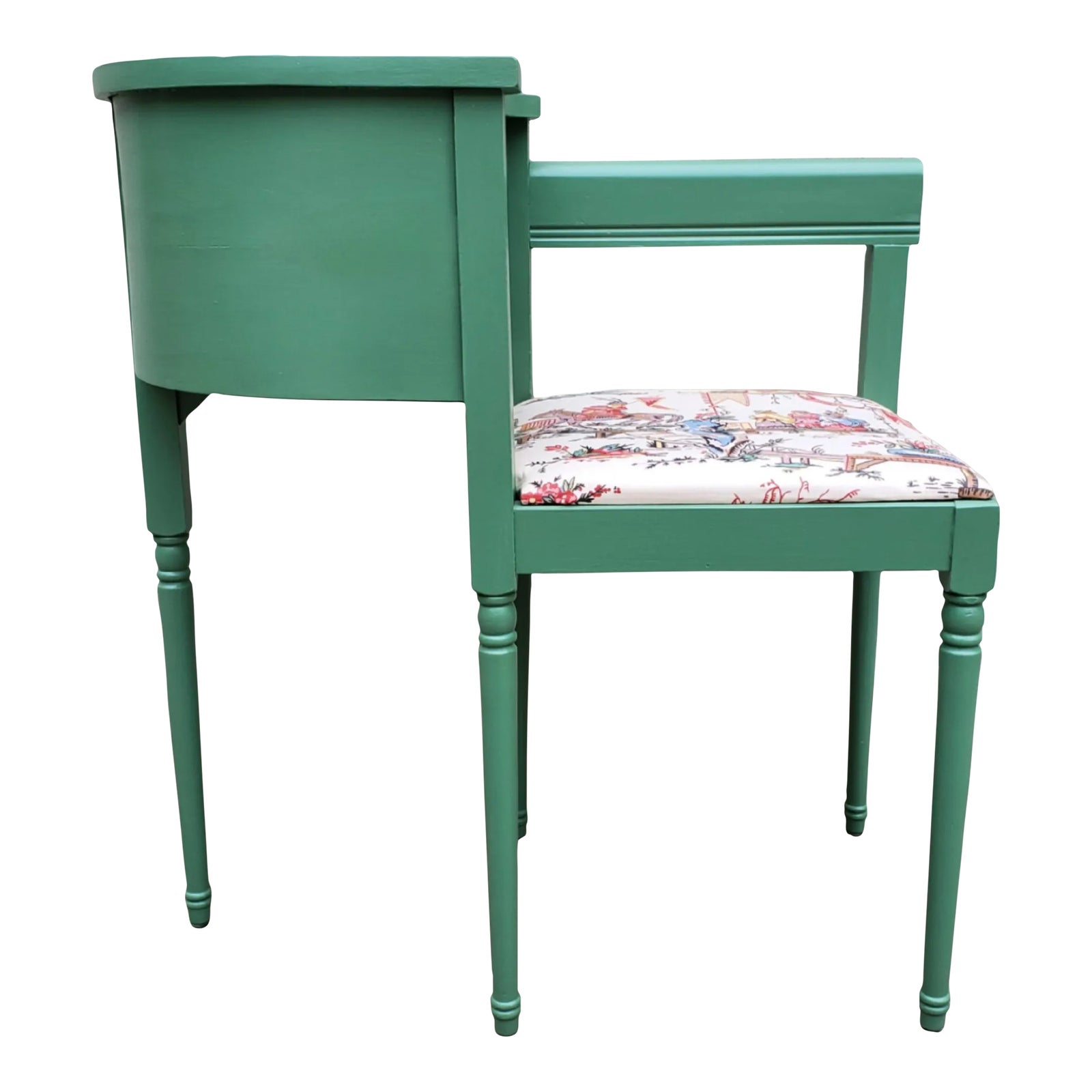 Vintage Telephone Table With Upholstered Seat | Chairish