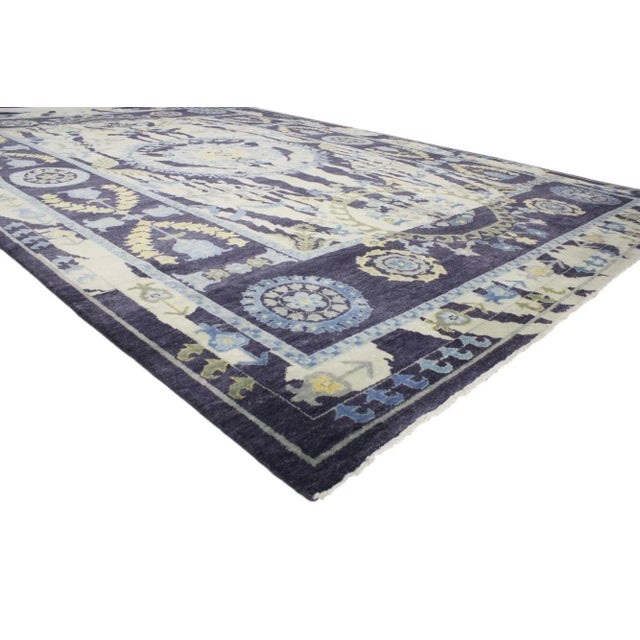 Vintage Modern Moonlit Dusk Ikat Area Rug - 09'07 X 13'10 | Chairish