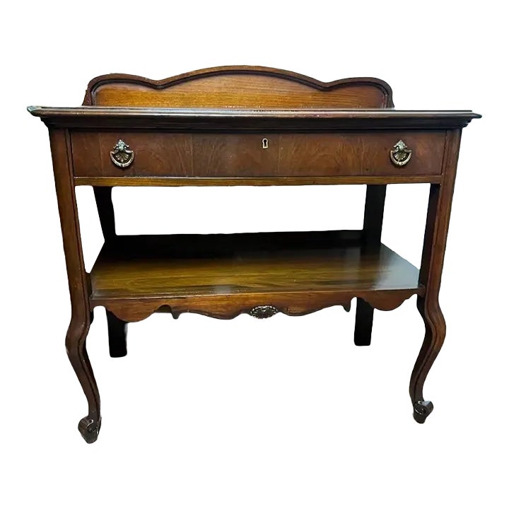 Early 20th Century Rococo Style Walnut Serving Buffet Table | Chairish