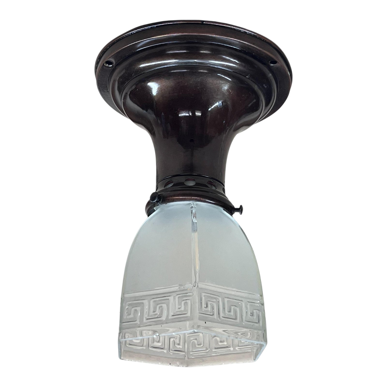 1910s Greek Key Ceiling Light Original Fixture With Original Finish ...