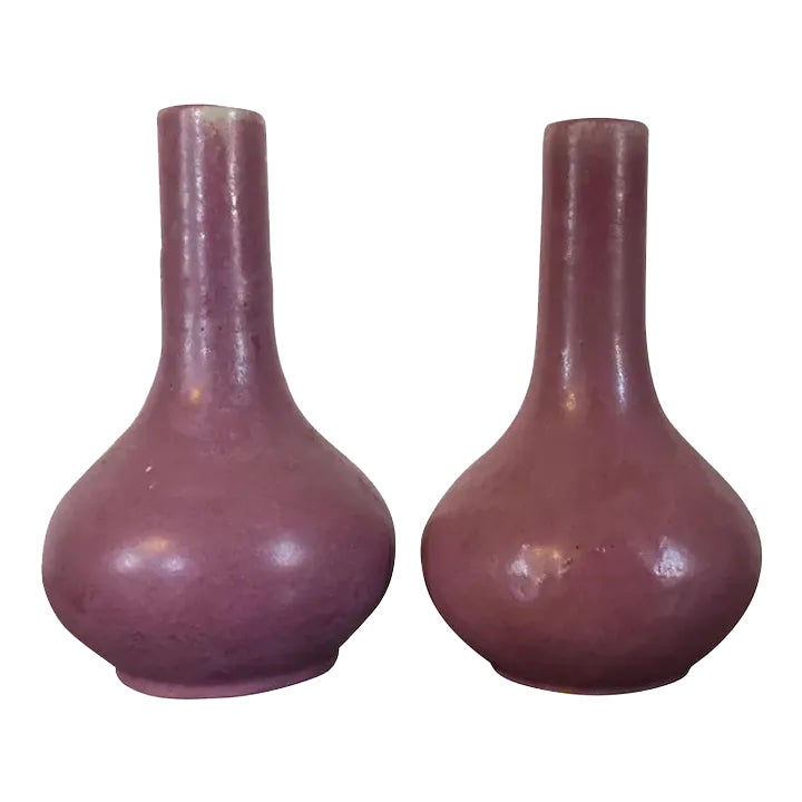 Early 20th Century Arts & Crafts Fulper Pink Glaze Pottery Vases - A ...