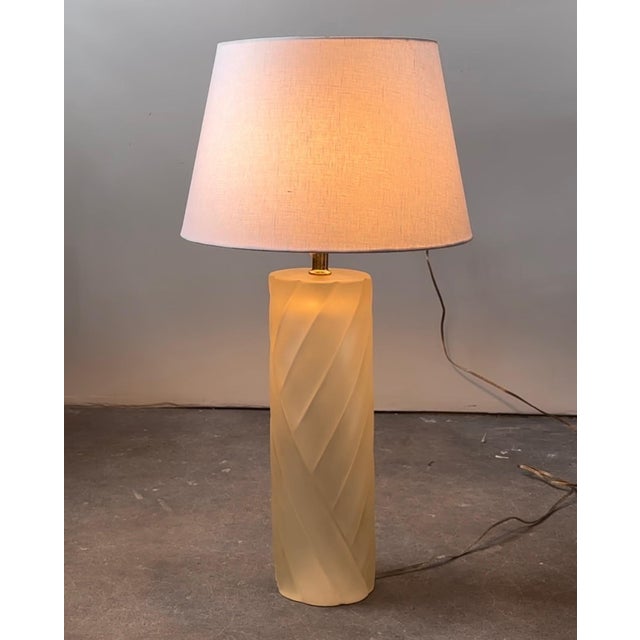1970s Paolo Gucci Translucent Cream Cast Resin Table Lamp | Chairish