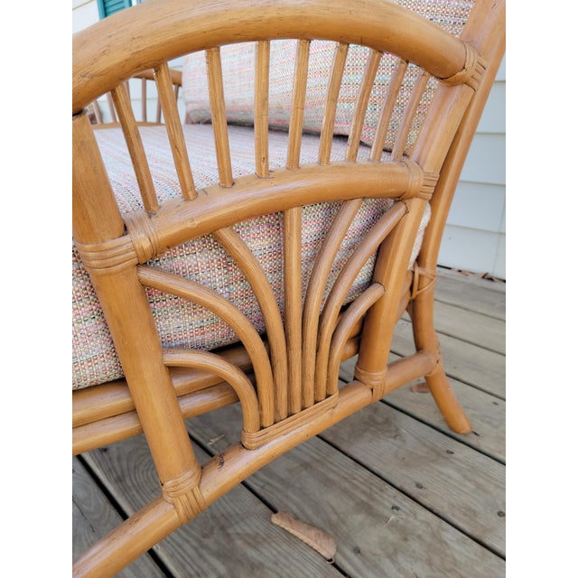 Mid-Century Ficks Reed Bamboo Rattan Lounge Set, 2 Chairs, and Ottomon ...