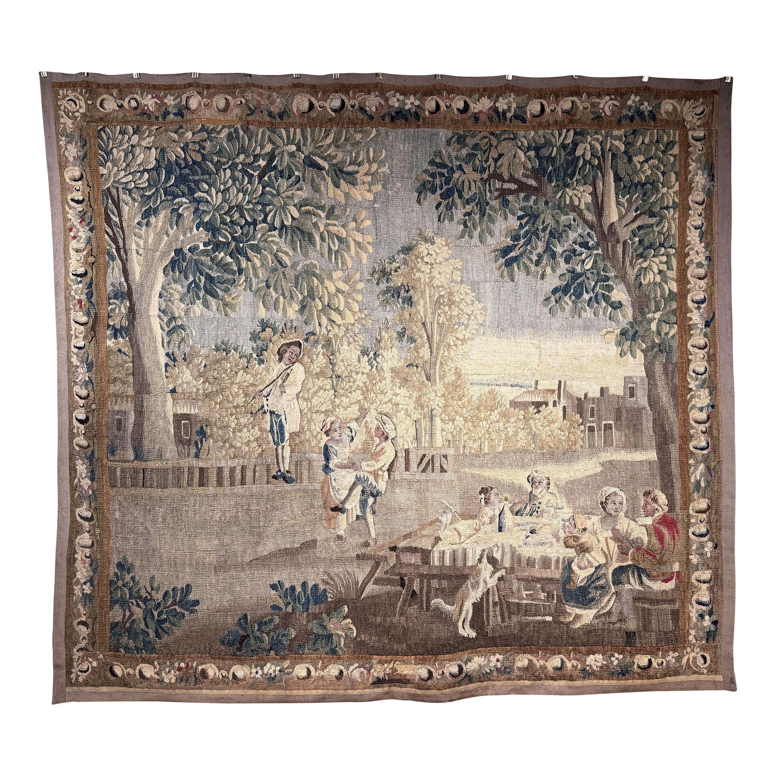 18th Century French Aubusson Tapestry “The Pastoral Meal” After David ...