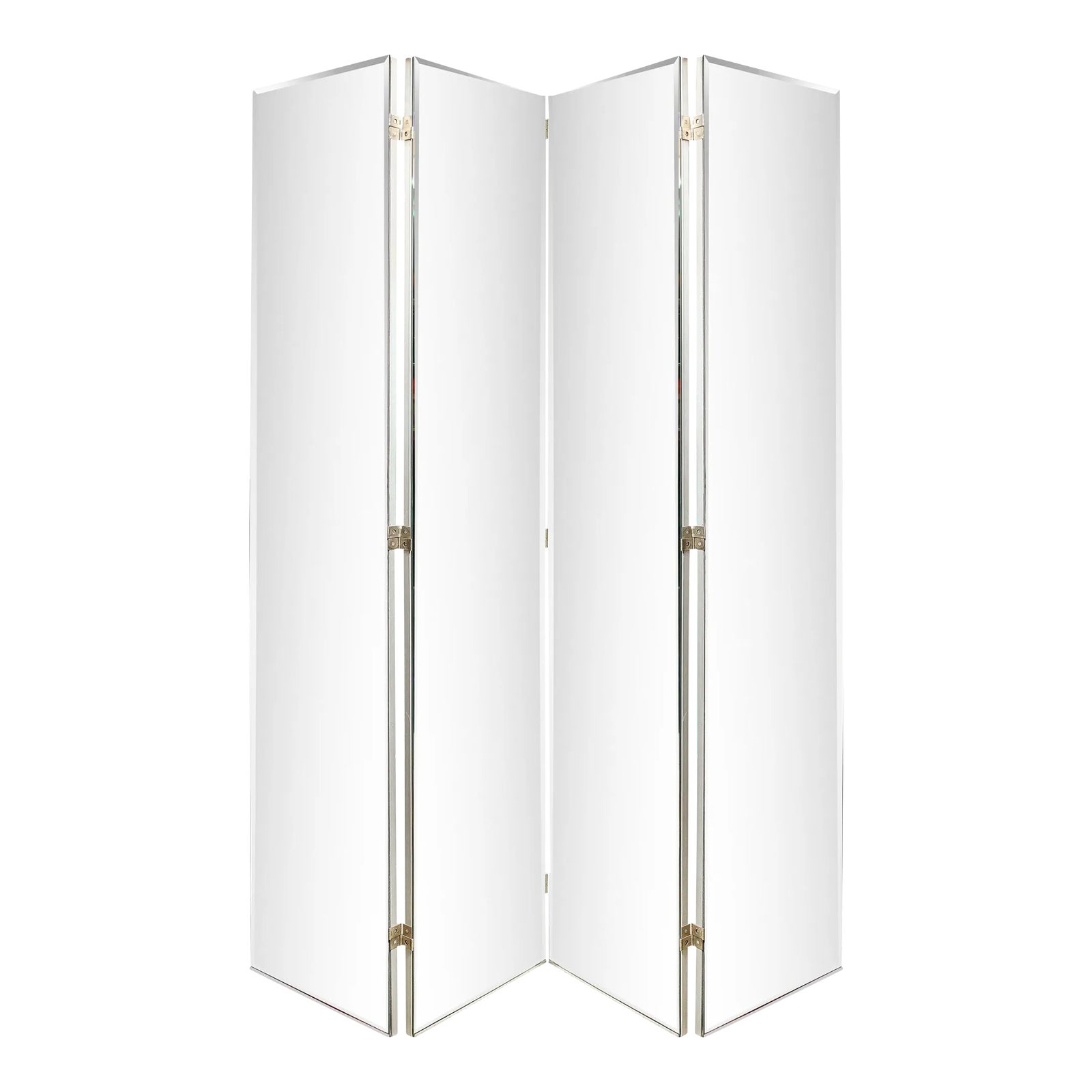 Mid-Century Modern Monumental Four Panel Mirrored Screen | Chairish