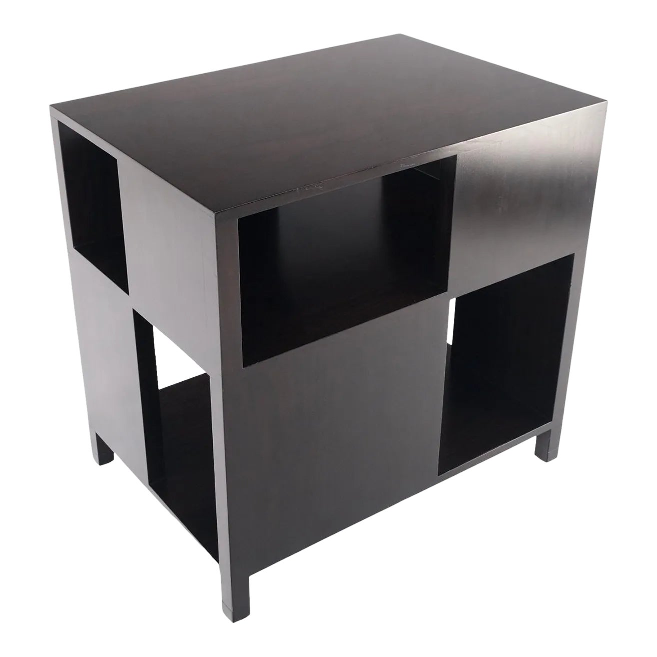 Dunbar Mid-Century Ebonised Walnut Checker Pattern Side End Table Stand ...