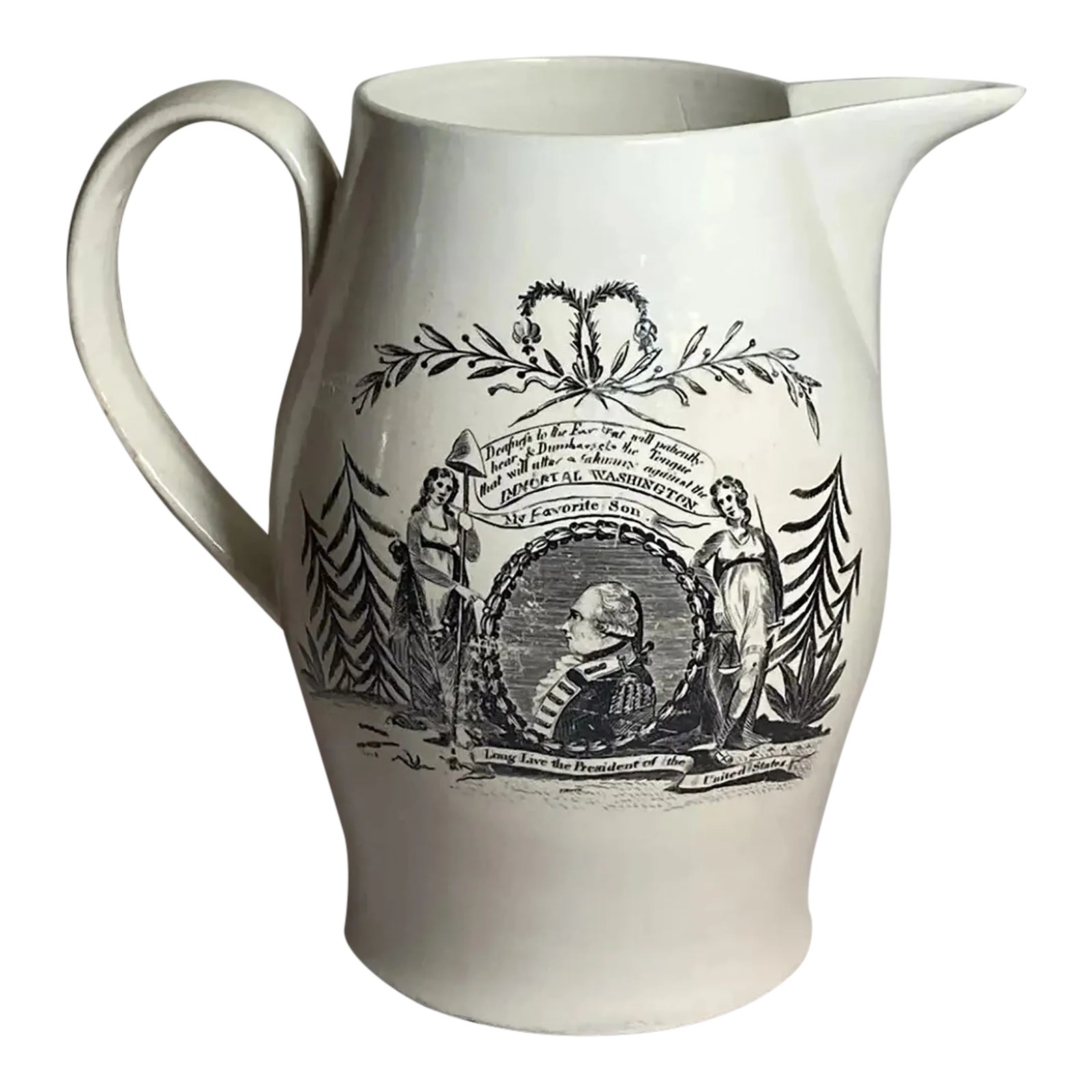 Early 19th Century Staffordshire Creamware Liverpool Pitcher Long Live ...