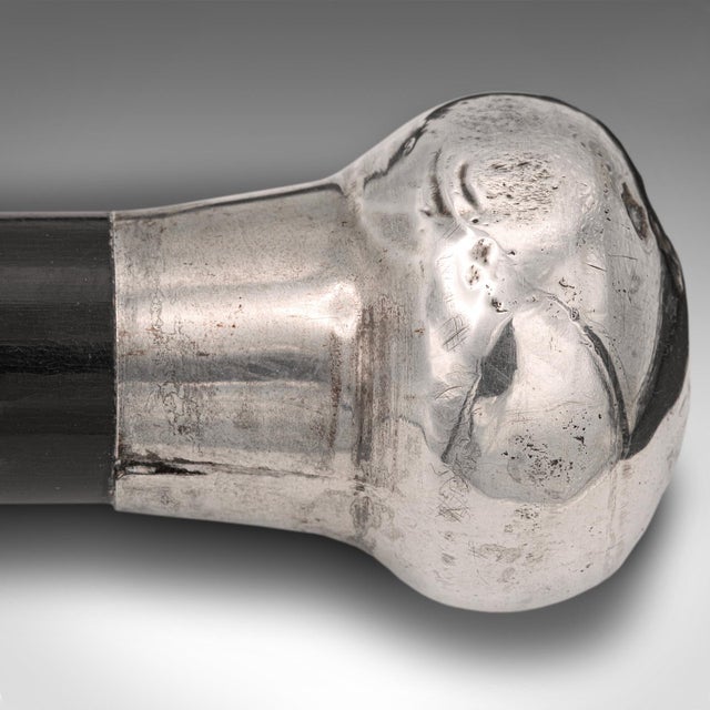 1940s Vintage English Hallmarked Silver Walking Cane | Chairish