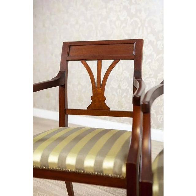 Pair of Armchairs Circa 1980s/1990s Classicizing Forms in Striped ...