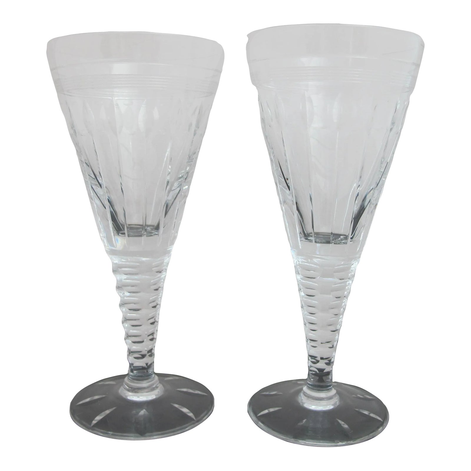 Stuart England Fine Crystal Stemware Oleta 7 5/8" Water Goblet Glass ...