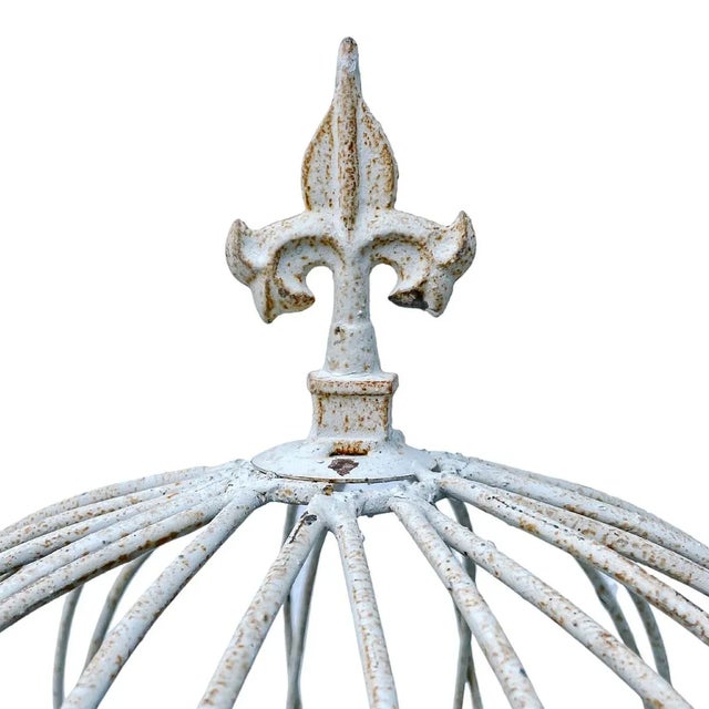 Large Rustic Farmhouse Wrought Iron Crown Decorative Cloche | Chairish