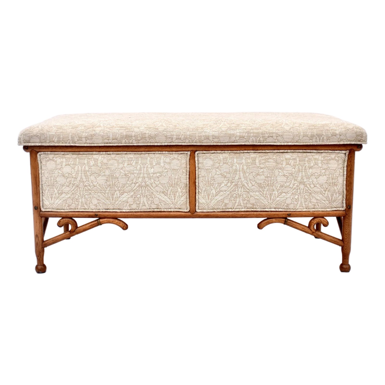 Arts and Crafts Upholstered Bentwood Bench or Trunk | Chairish