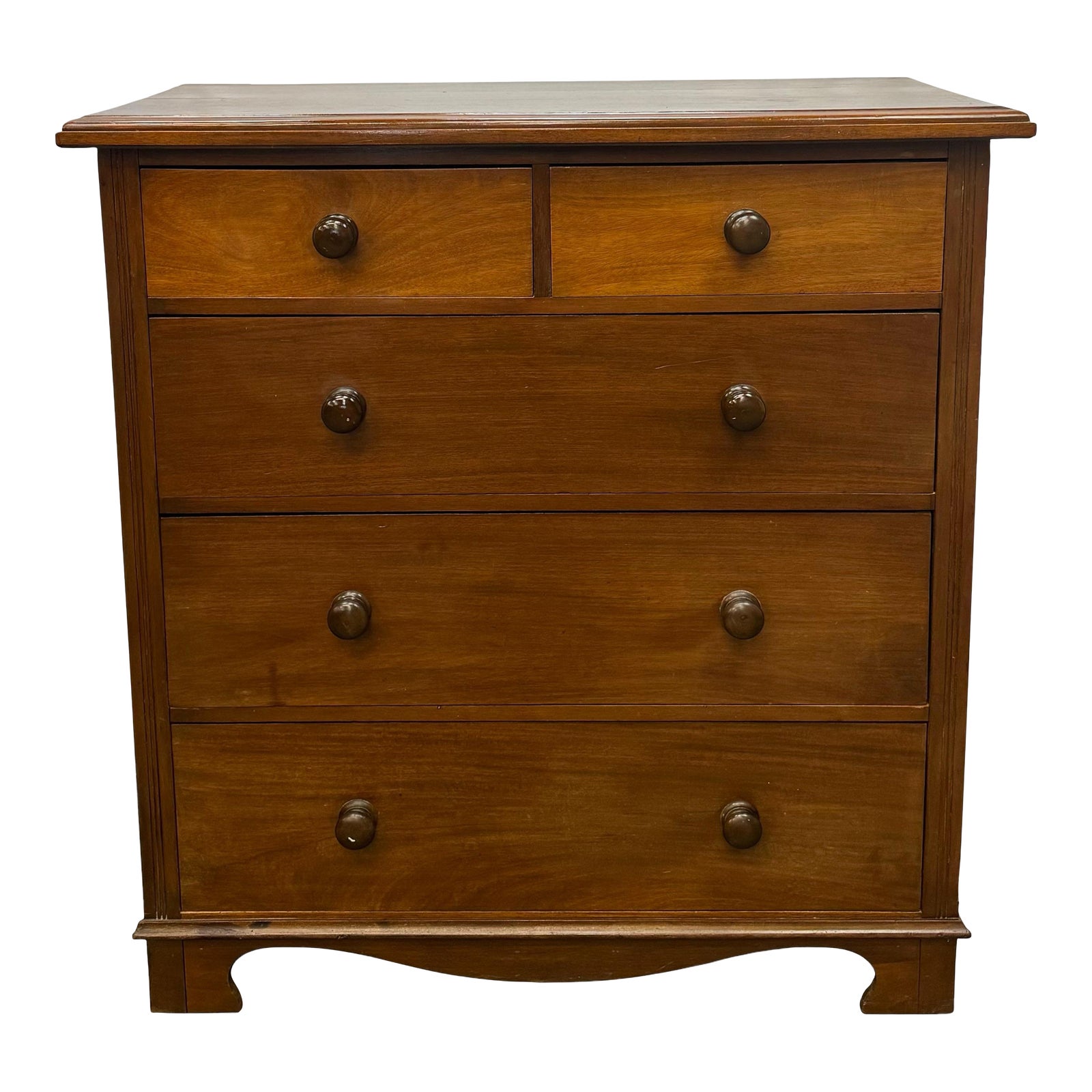 Antique Traditional Colonial Style Walnut Chest of Drawers | Chairish