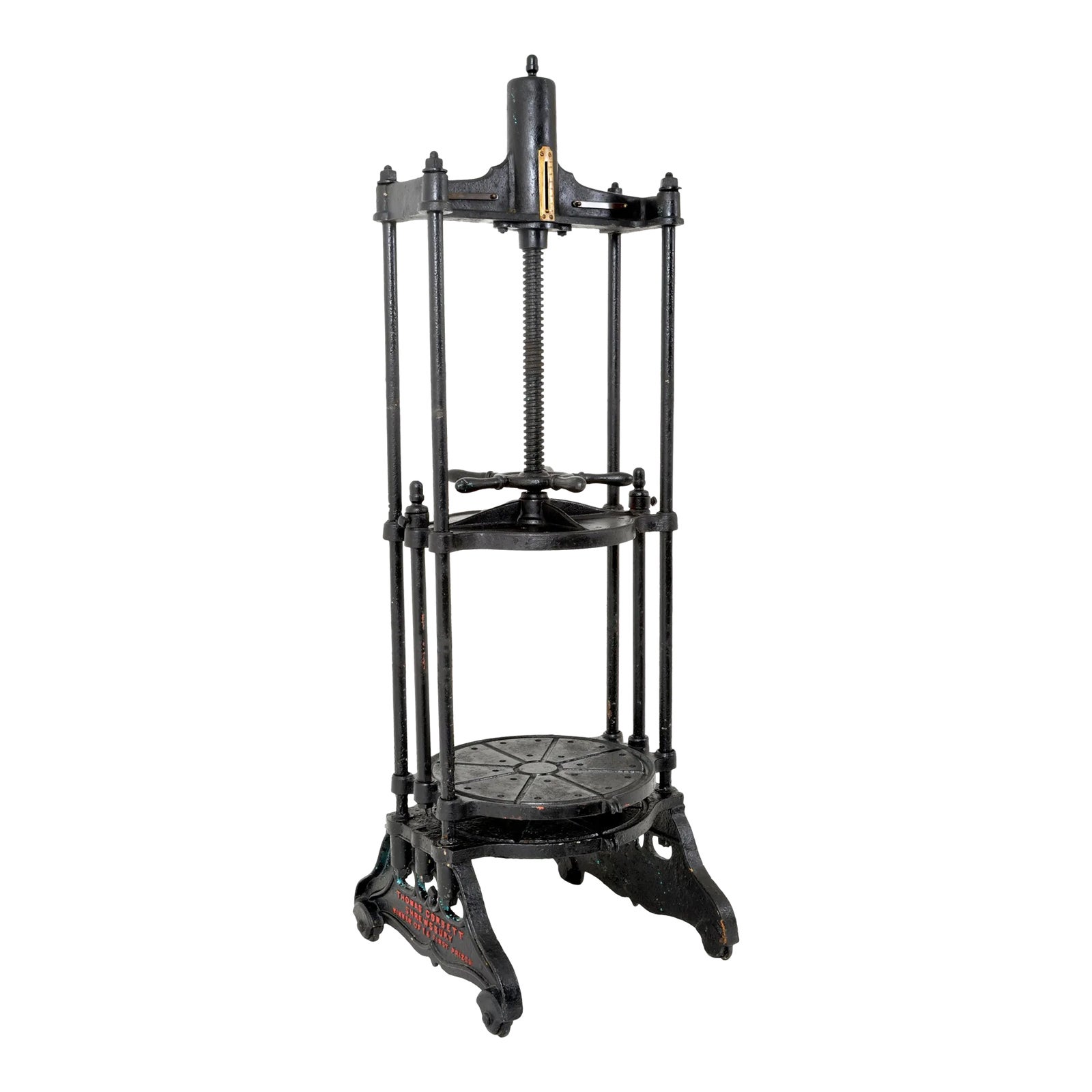 Antique Working English Cast Iron Cheese Press Thomas Corbett of ...