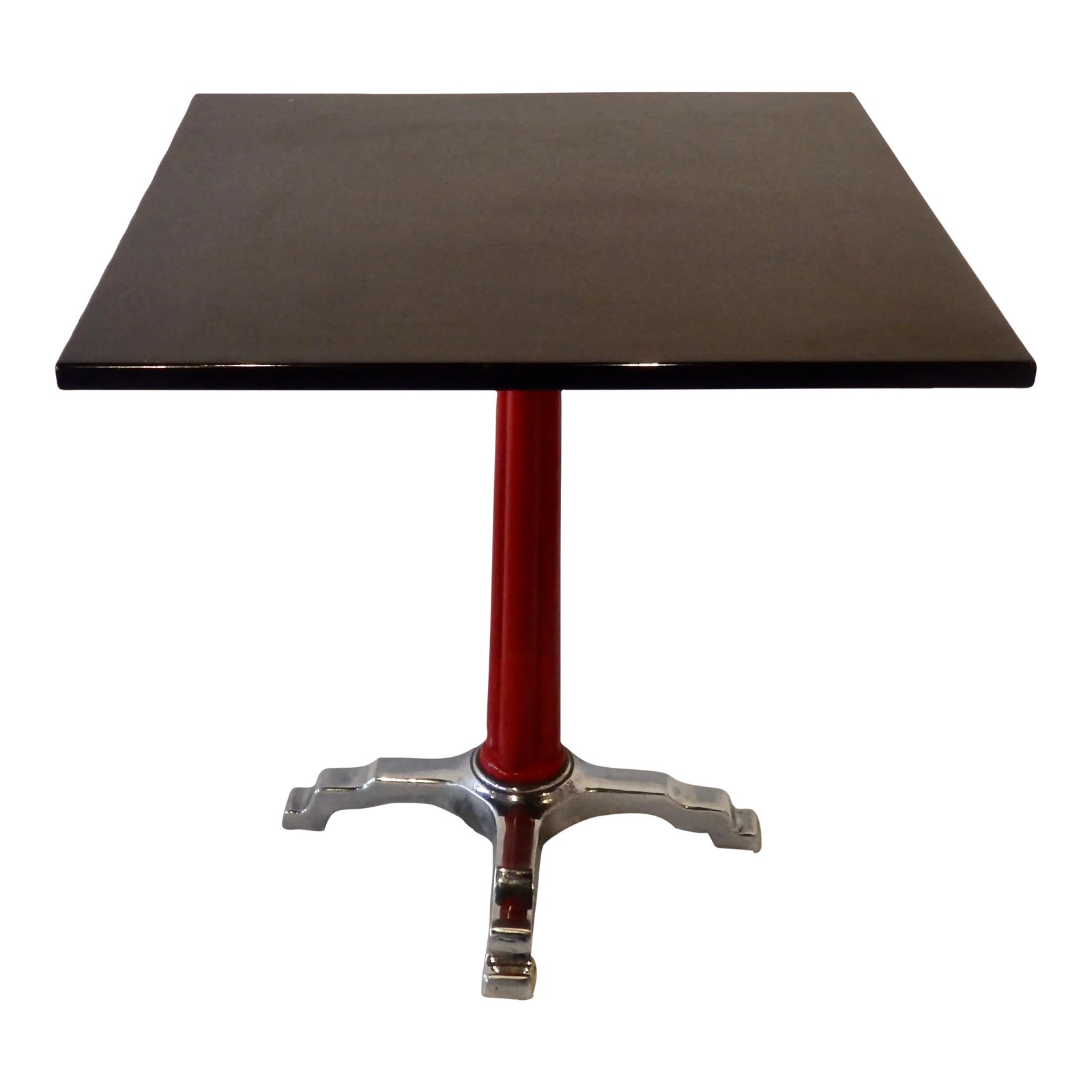 Mid 20th Century Art Deco Chrome Base Bistro Speakeasy Table | Chairish