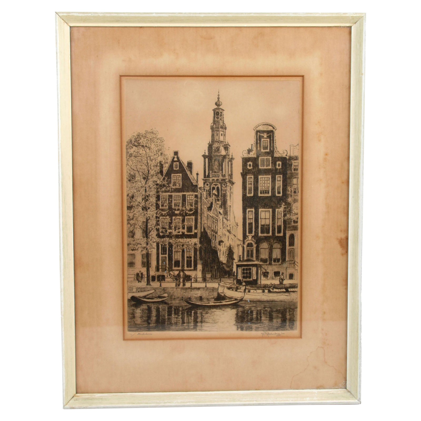 Signed Amsterdam Etching by Roodenburg | Chairish