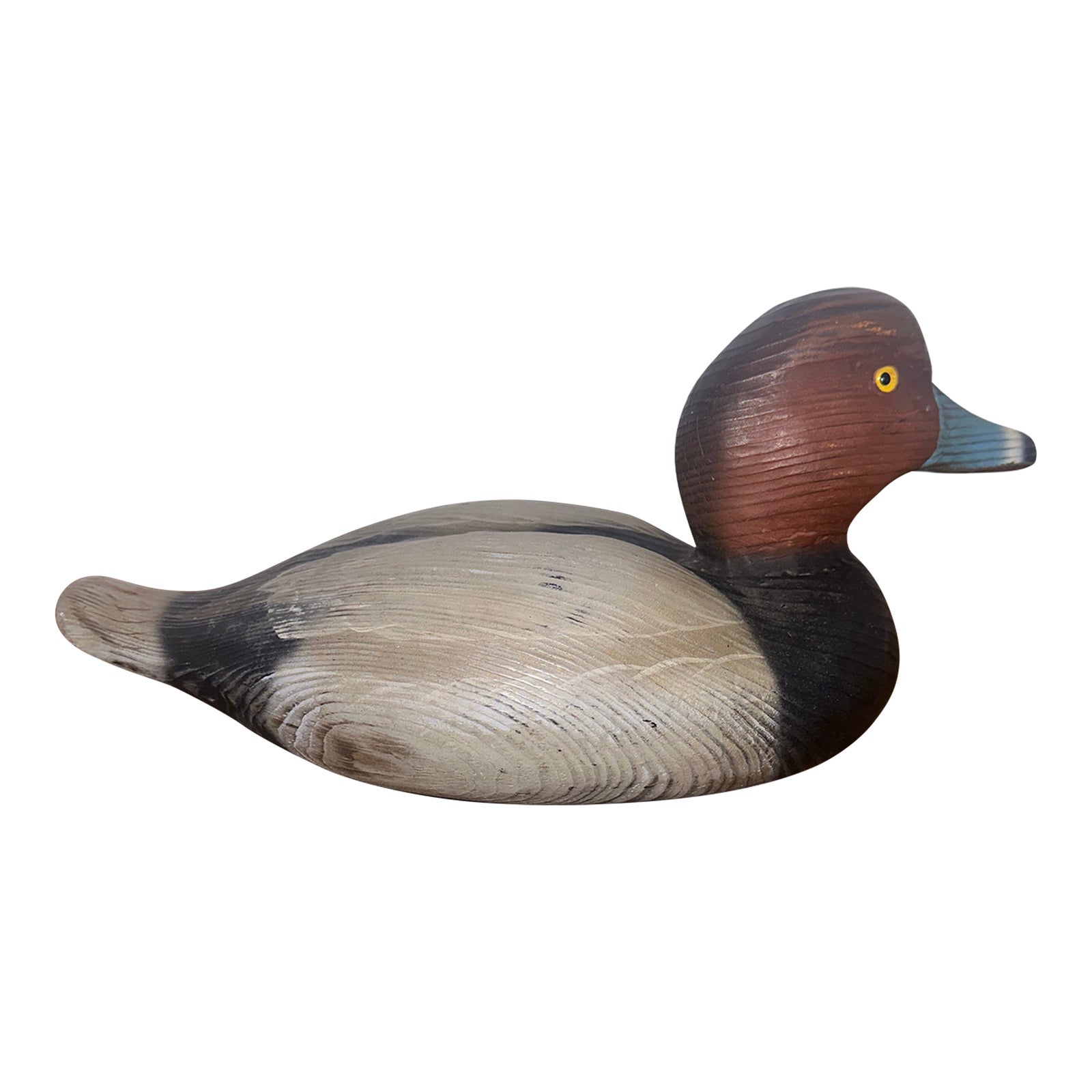 Vintage Wooden Duck Decoy Stamped Bottom “day” Redhead Drake, Artist ...