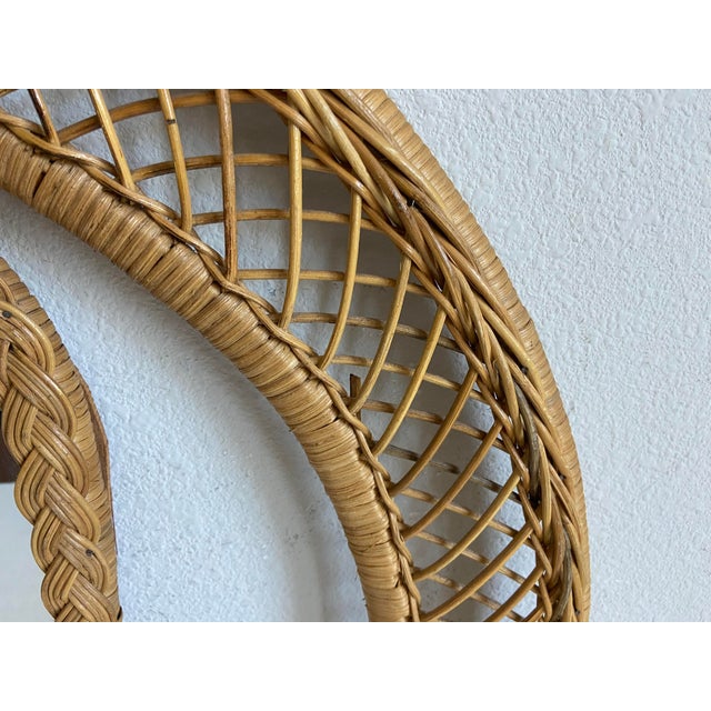 Arched Wicker & Rattan Mirror | Chairish