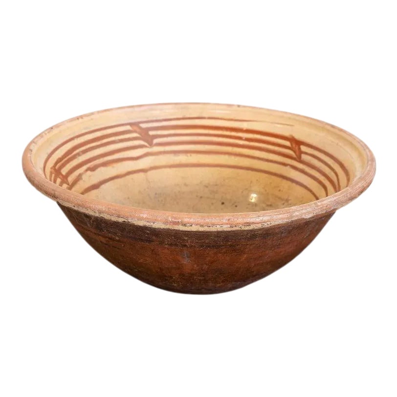 Late 19th Century French Pancheon or Dough Bowl With Light Mustard ...