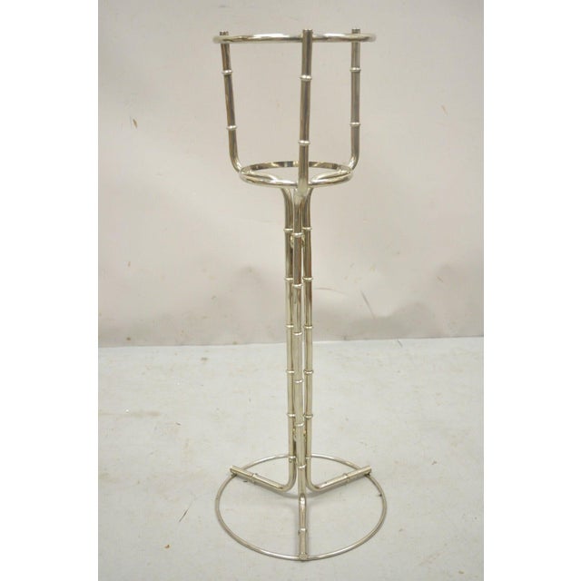 Vintage Hollywood Regency Chrome Faux Bamboo Champagne Bucket Ice ...