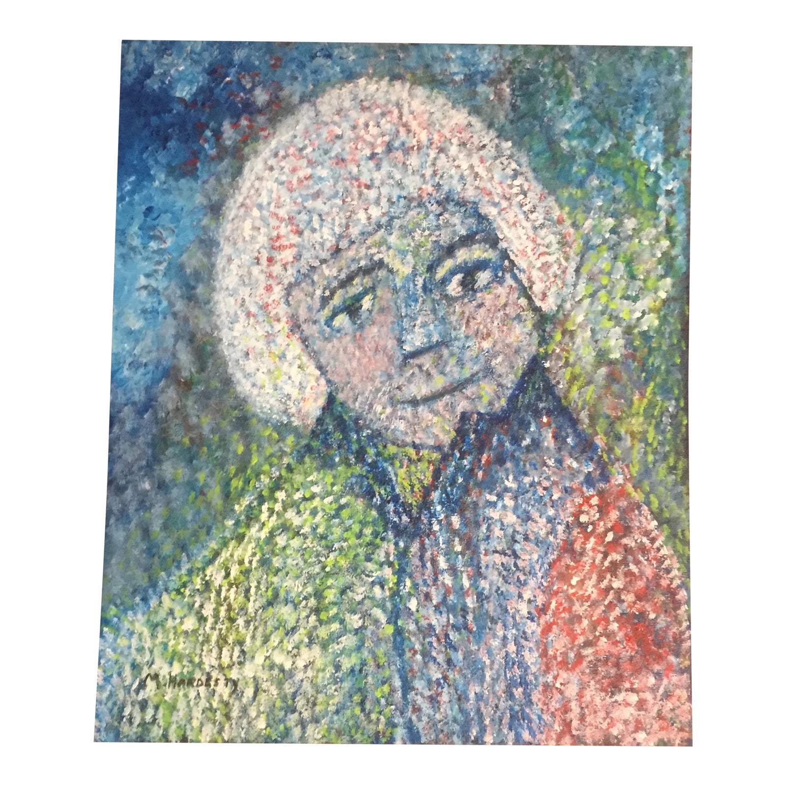 Original Impressionist Female Portrait Painting | Chairish