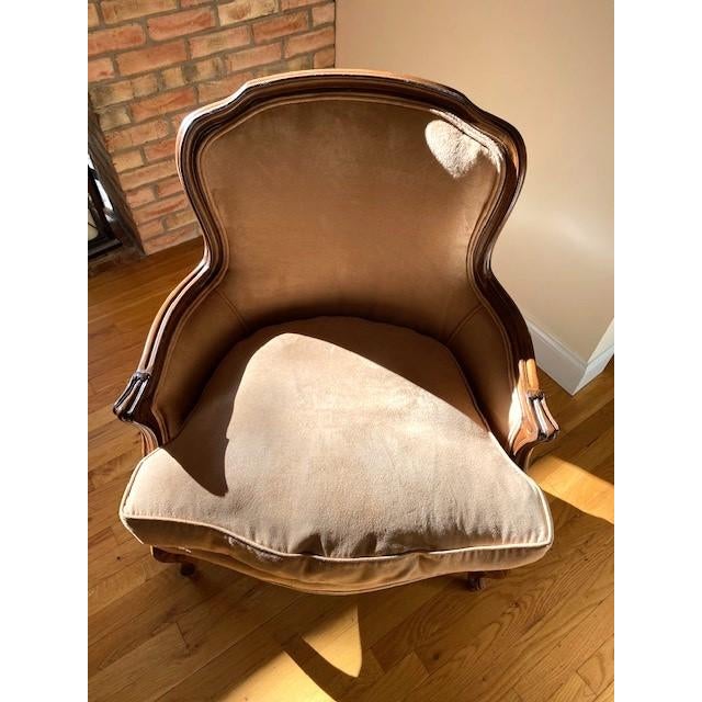 Brown Suede Armchair | Chairish