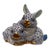Herend Blue Fishnet "Pair of Rabbits Snuggling" Figurine | Chairish