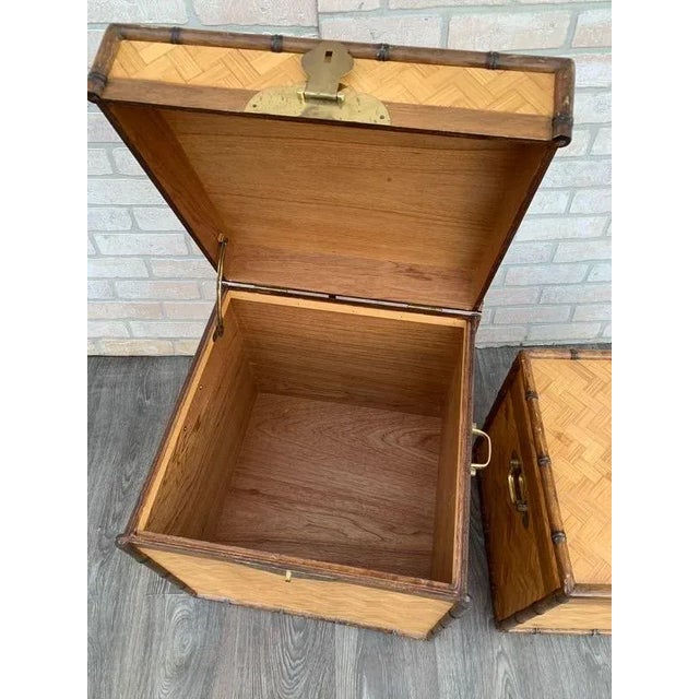 Vintage Asian Style Woven Bamboo Nesting Storage Trunks - Set of 2 ...