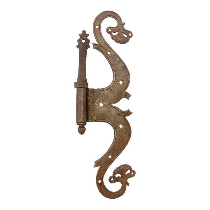 Antique Late 19th Century Medieval Ornamental Gothic Strap Hinge | Chairish