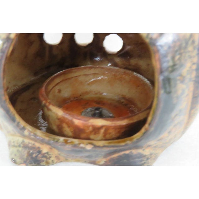 Ardco Style Ceramic Brown Owl Bird Double Sided Candle Holder Lantern ...