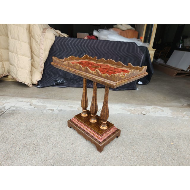 Maitland-Smith Leather Wrapped Side Table | Chairish