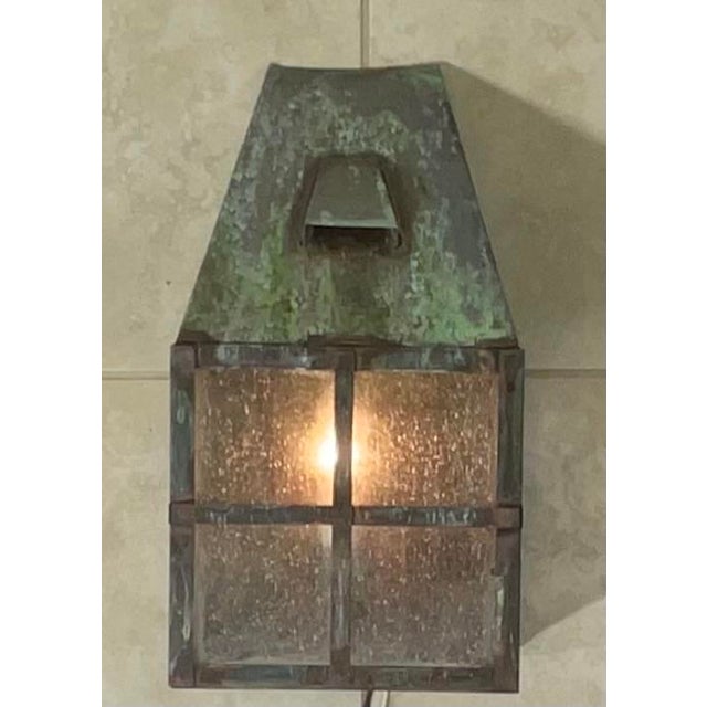 Single Wall Hanging Solid Brass Lantern | Chairish
