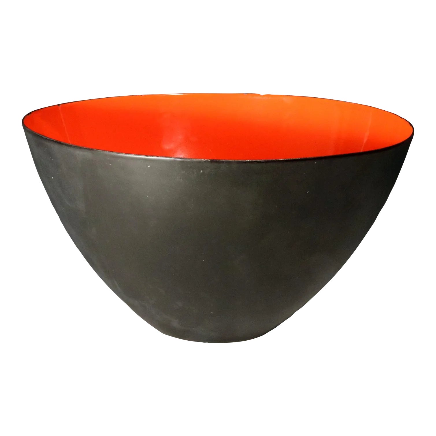 Modernist Kranit Bowl in Black Steel and Red Enamel, by Herbert ...