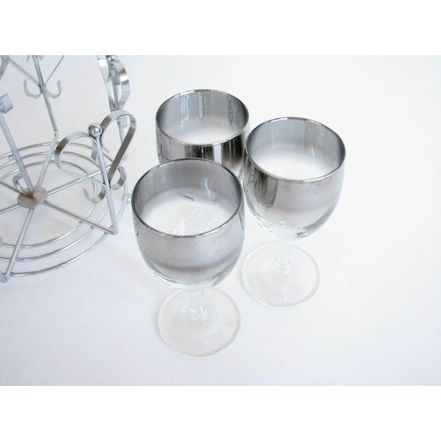 Queen's Lusterware Dorothy Thorpe Style Silver Fade Goblets Glasses ...