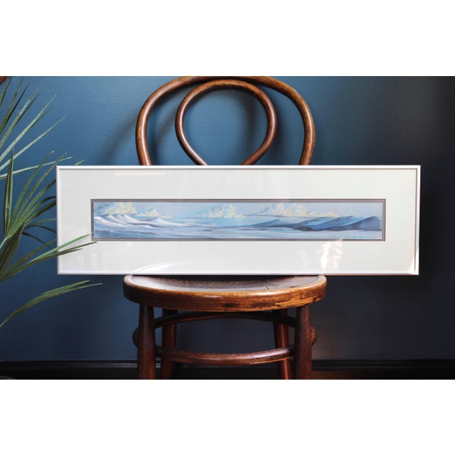 1980s "Purple Evening" Mountain Seascape Mixed-Media Drawing by Deborah ...