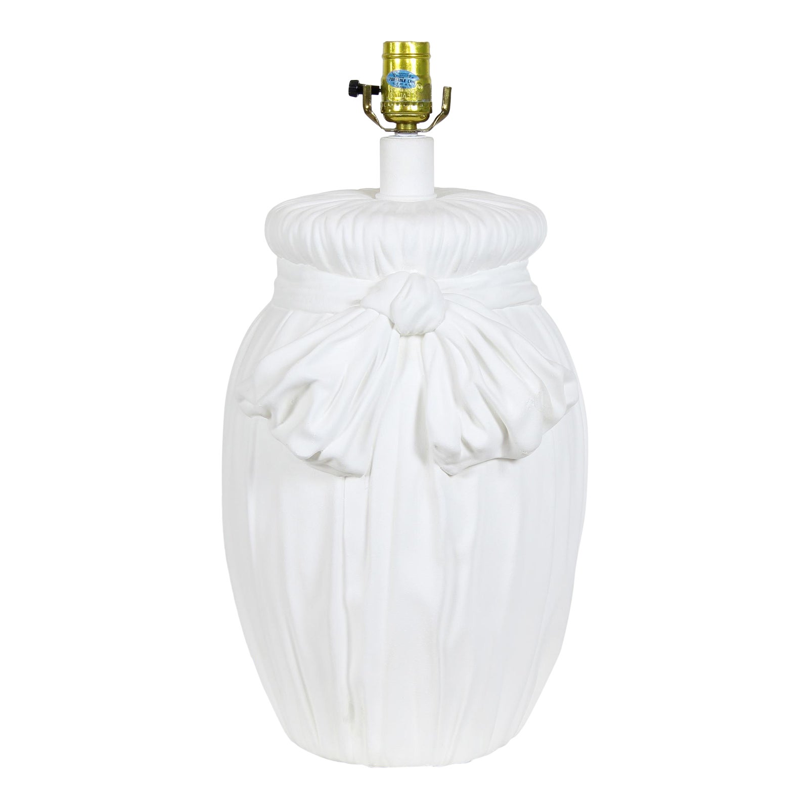 Mid-Century Plaster Table Lamp With Ribbon Motif, Draped Lamp, After ...