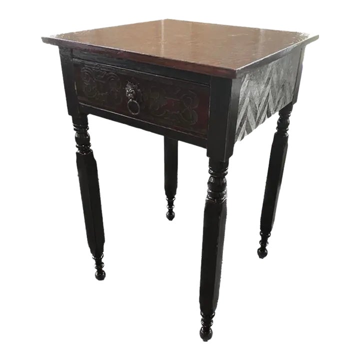 1850-60s Mahogany and Cherry Single Drawer Stand | Chairish