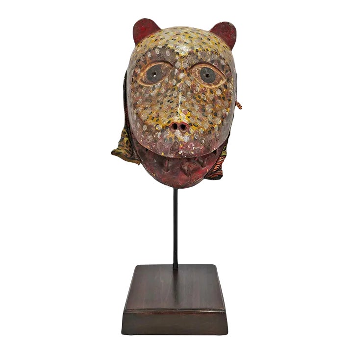Vintage Bozo Leopard Mask Mali | Chairish