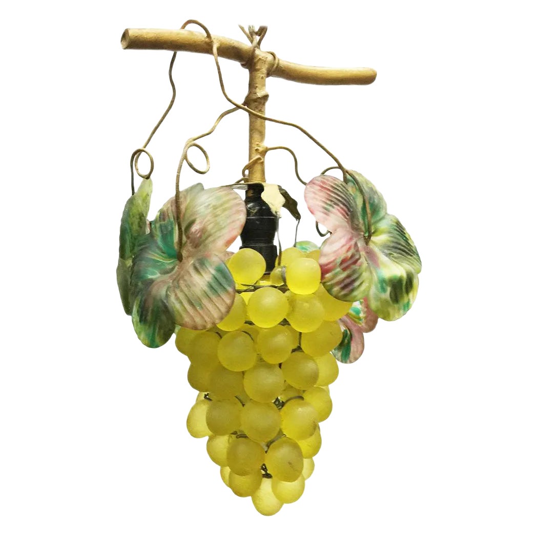 Art Glass Grape Pendant Lamp, 20th Century | Chairish