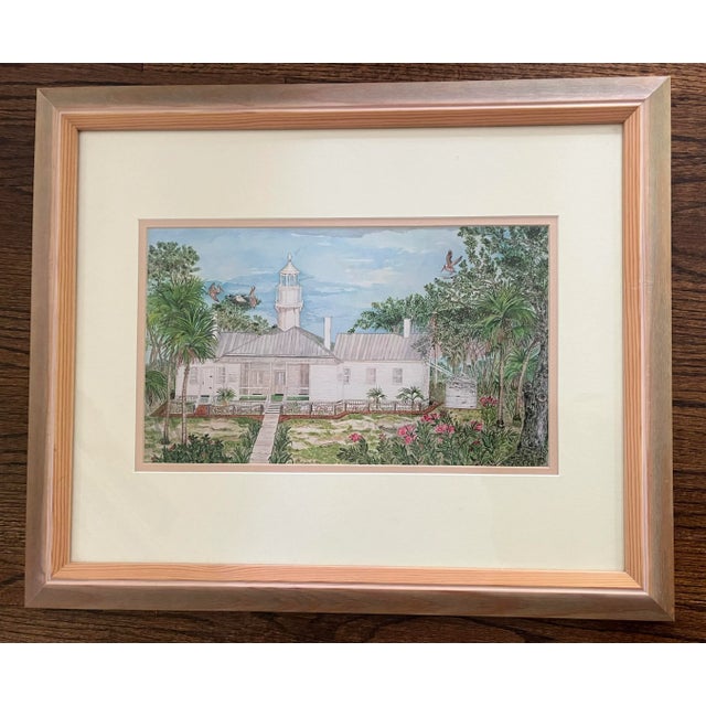 Barbara McJordan Cedar Key Lighthouse Original Watercolor Painting ...