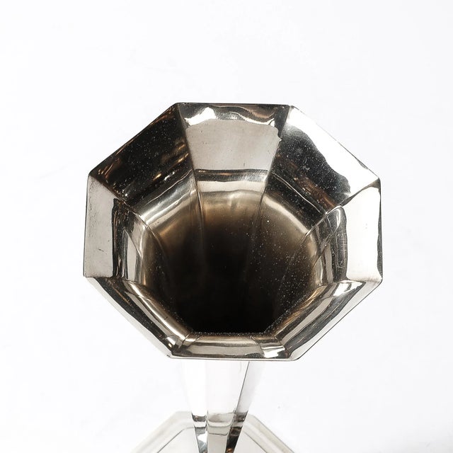 Tiffany & Co. Art Deco Octagonal Sterling Silver Trumpet Vase | Chairish