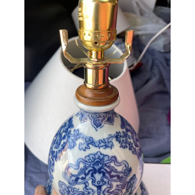 Vintage Ralph Lauren Blue/White Double Gourd Chinoiserie Table Lamp ...
