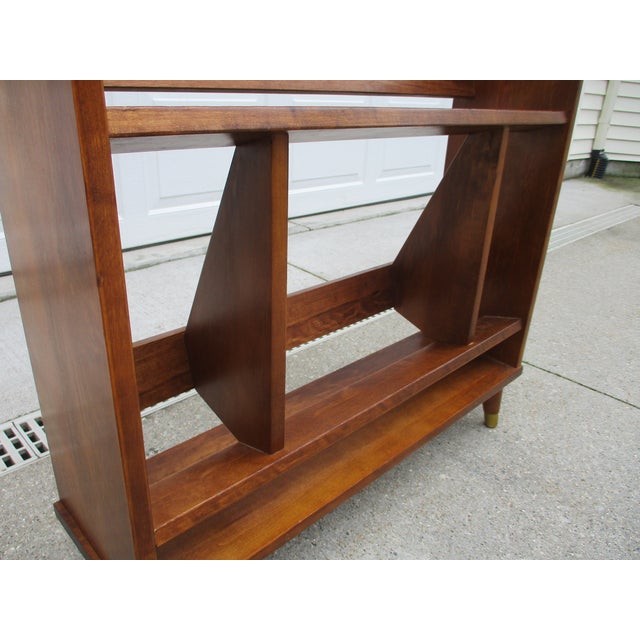 Mid-Century Modern Walnut Bookcase - Encyclopedia Stand | Chairish