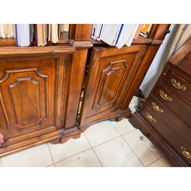1950s 10 Ft Long Italian Walnut Monumental Open Shelf Library Bookcase ...
