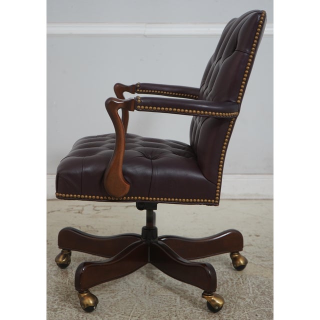 Hancock & Moore Burgundy Leather Office Desk Chair | Chairish