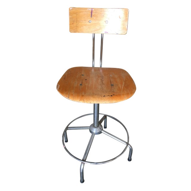 Bieffe Italian Chrome and Formed Birch Plywood Artist Drafting Work ...