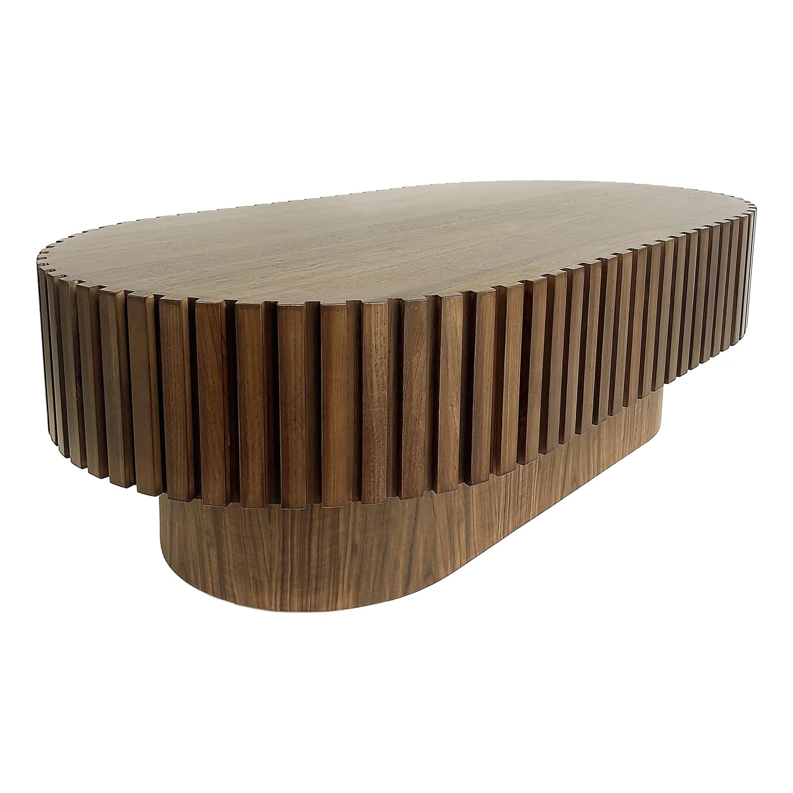 Modern Hand-Crafted Oval Coffee/Cocktail Table Raised on a Pedestal ...